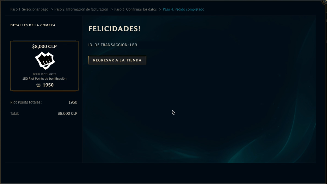 [LAS] Chile - Tarjetas Locales (BoaCompra) – Soporte de League of Legends